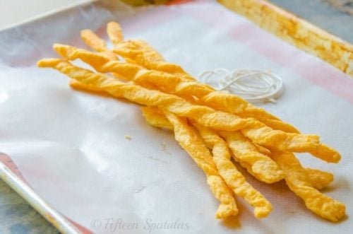 Puffed Cheddar Cheese Twists - Fifteen Spatulas
