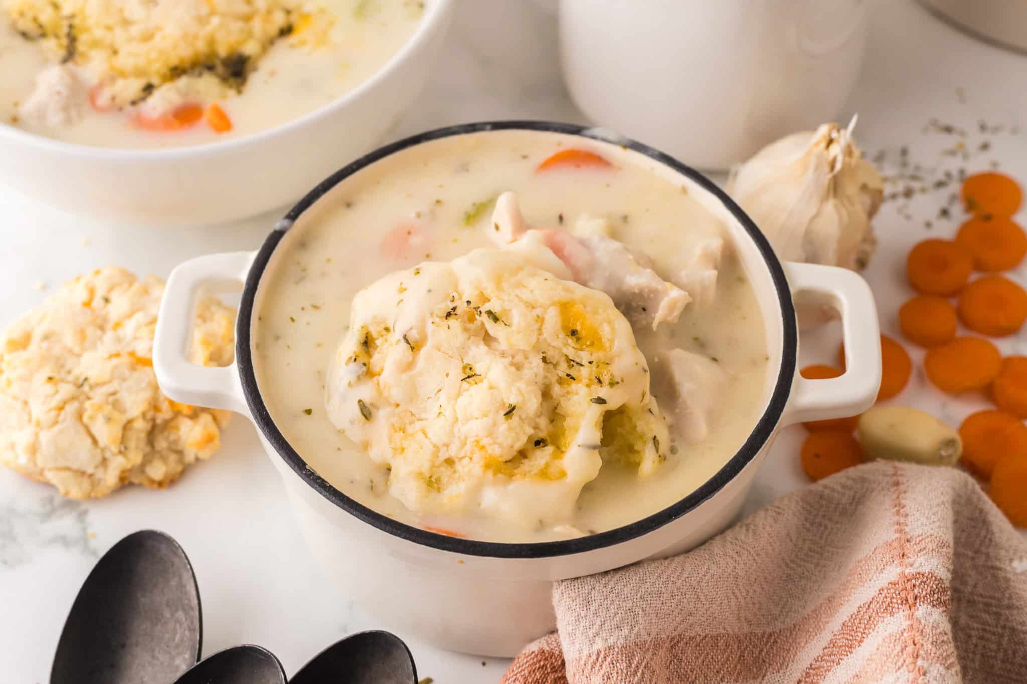 Chicken Dumpling Soup (EASY one pot meal) - Fifteen Spatulas